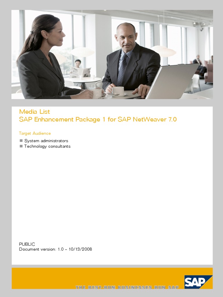 Media List Sap Enhancement Package 1 For Sap Netweaver 7.0: Target Audience | PDF | Sap Se ...