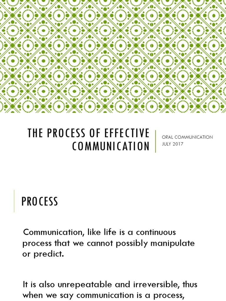 The Process of Effective Communication | PDF | Communication ...