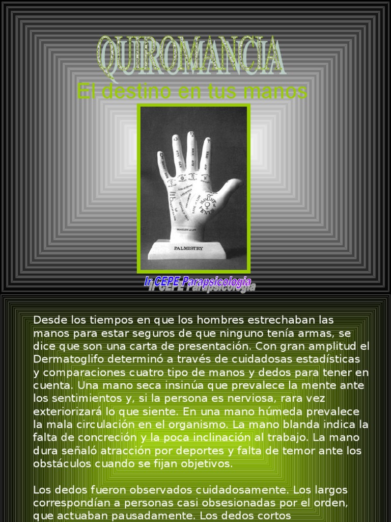 Quiromancia | PDF | Mano | Psique (psicología)