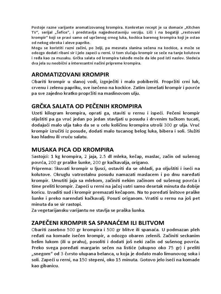 Aromatizovani Krompir | PDF