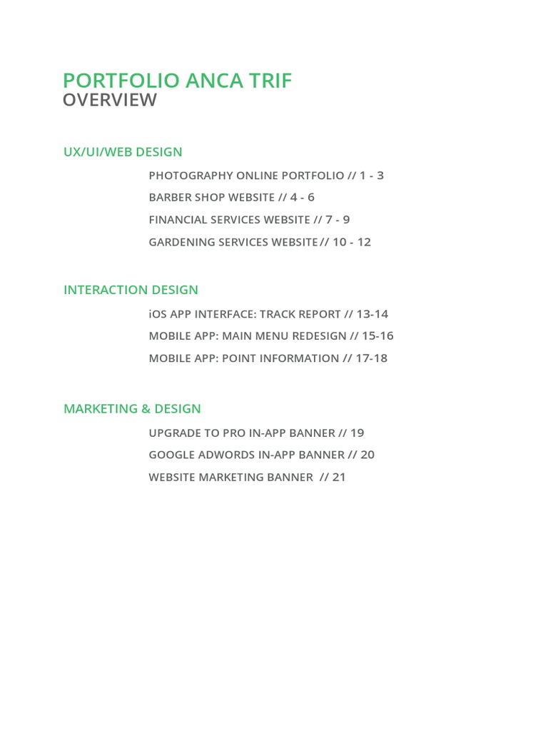 Portfolio Anca Trif: Ux/Ui/Web Design | Mobile App | Web Design