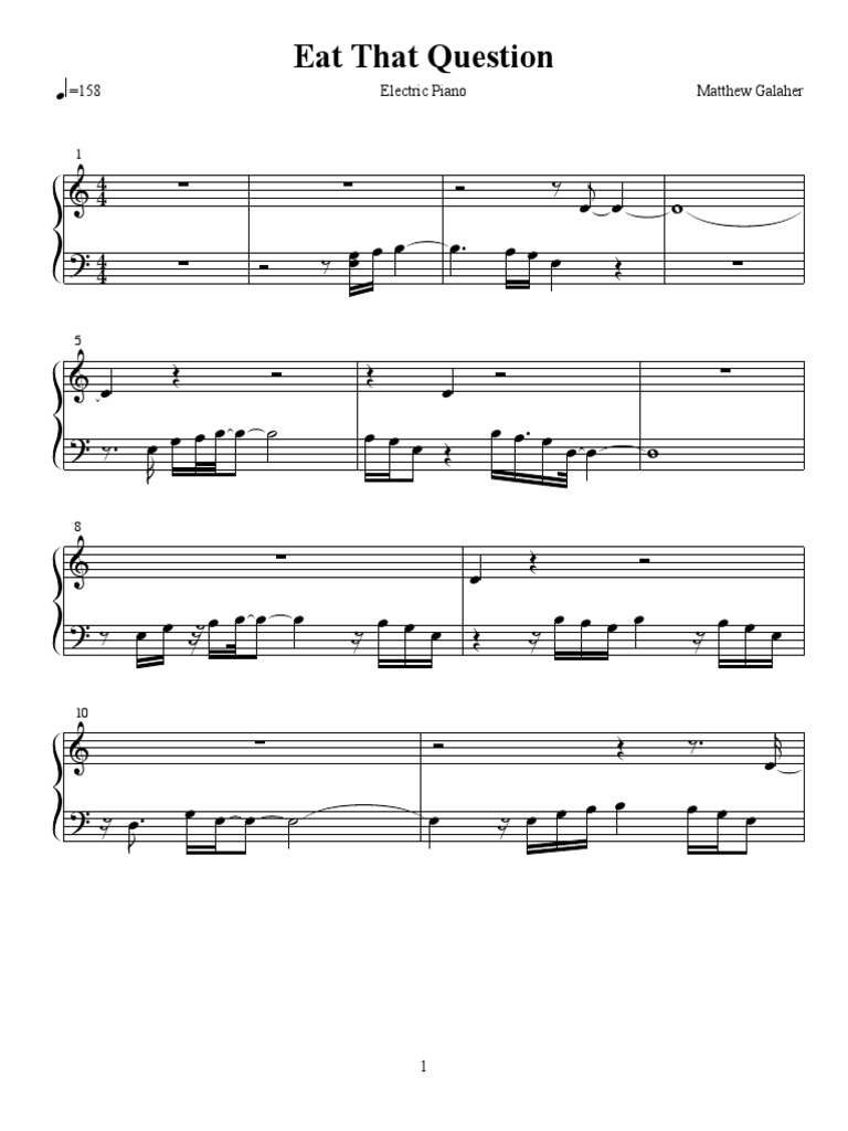 Electric Piano Sheet Music Guide | PDF