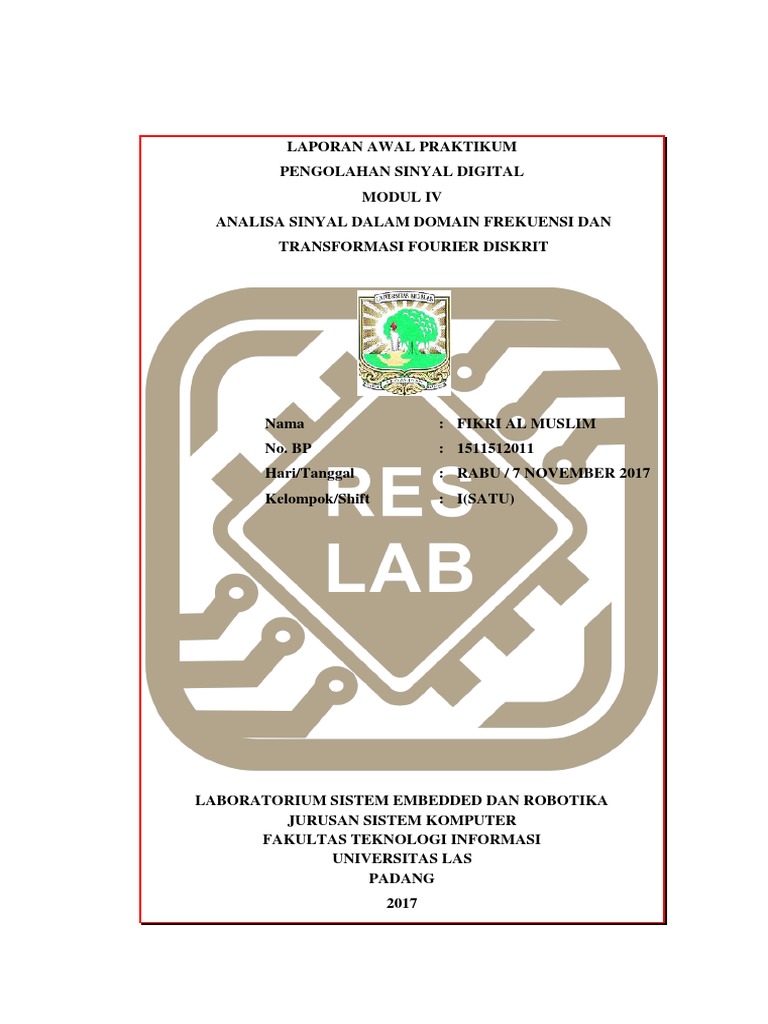 Laporan Awal Praktikum DSP Modul IV | PDF