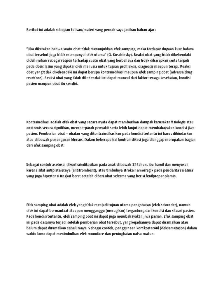 Reaksi Obat Merugikan | PDF