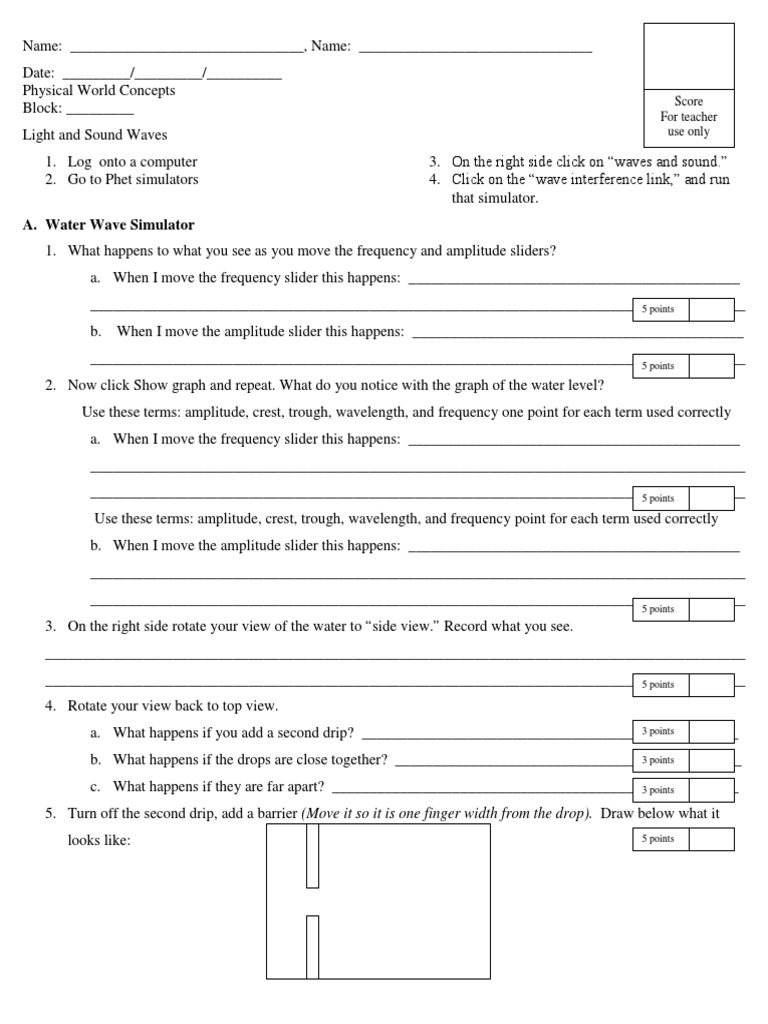 Phet Lab Light and Sound Waves | PDF | Amplitude | Wavelength