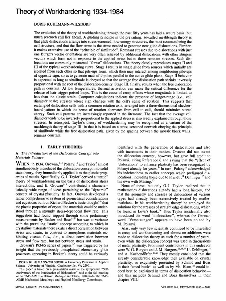 Work Hardening | PDF | Dislocation | Plasticity (Physics)