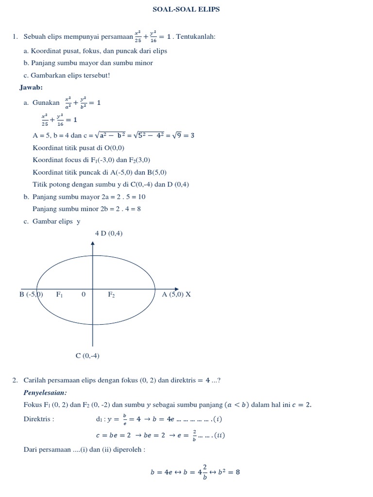 SOAL and PEMBAHASAN ELIPS | PDF