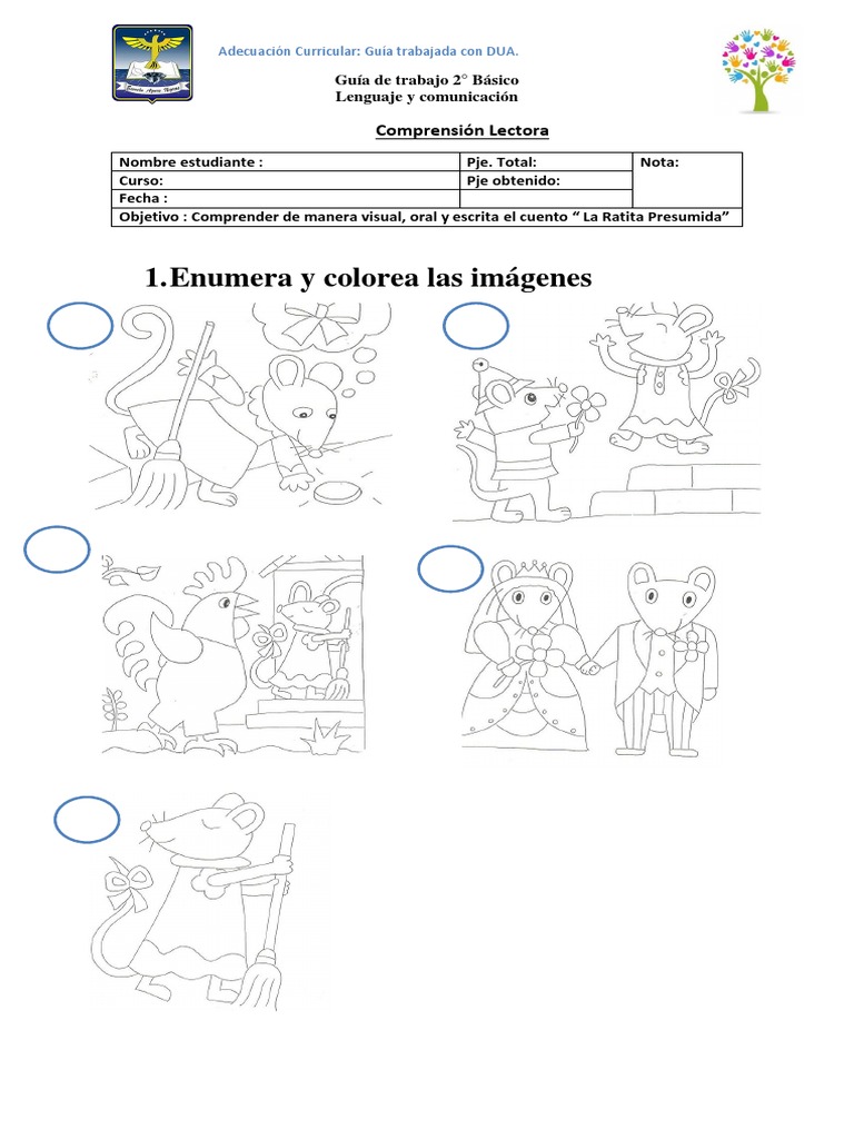 Enumera y Colorea Las Imágenes | PDF | Cognición