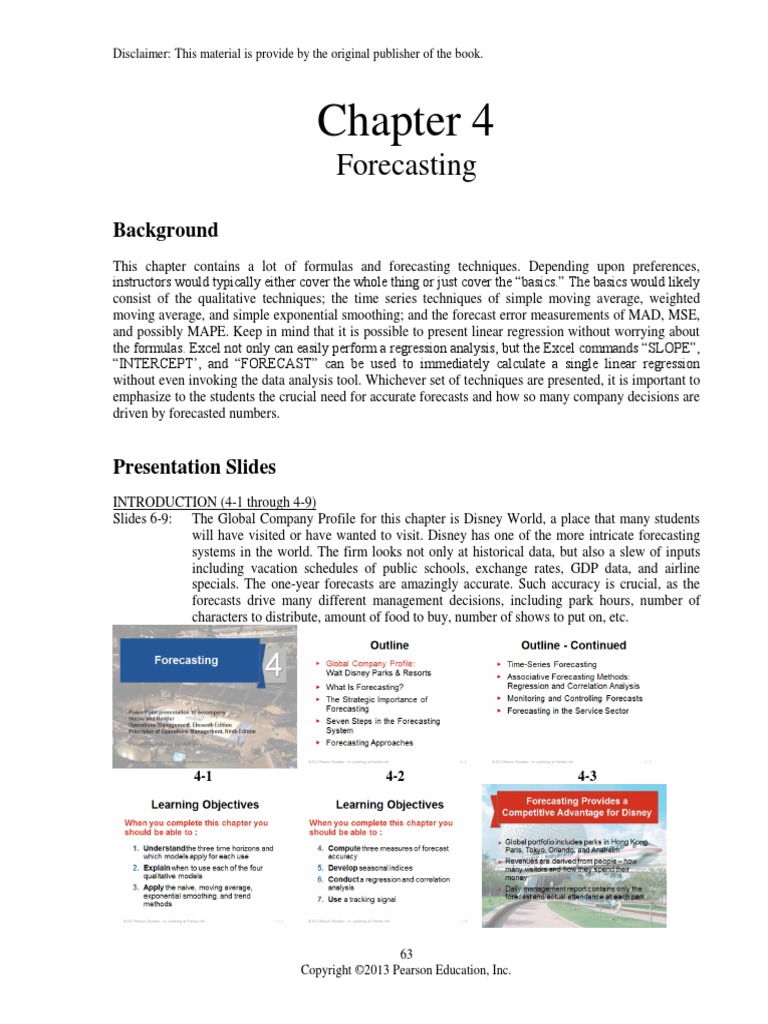 Heizer Om11 Irm Ch04 | PDF | Forecasting | Correlation And Dependence