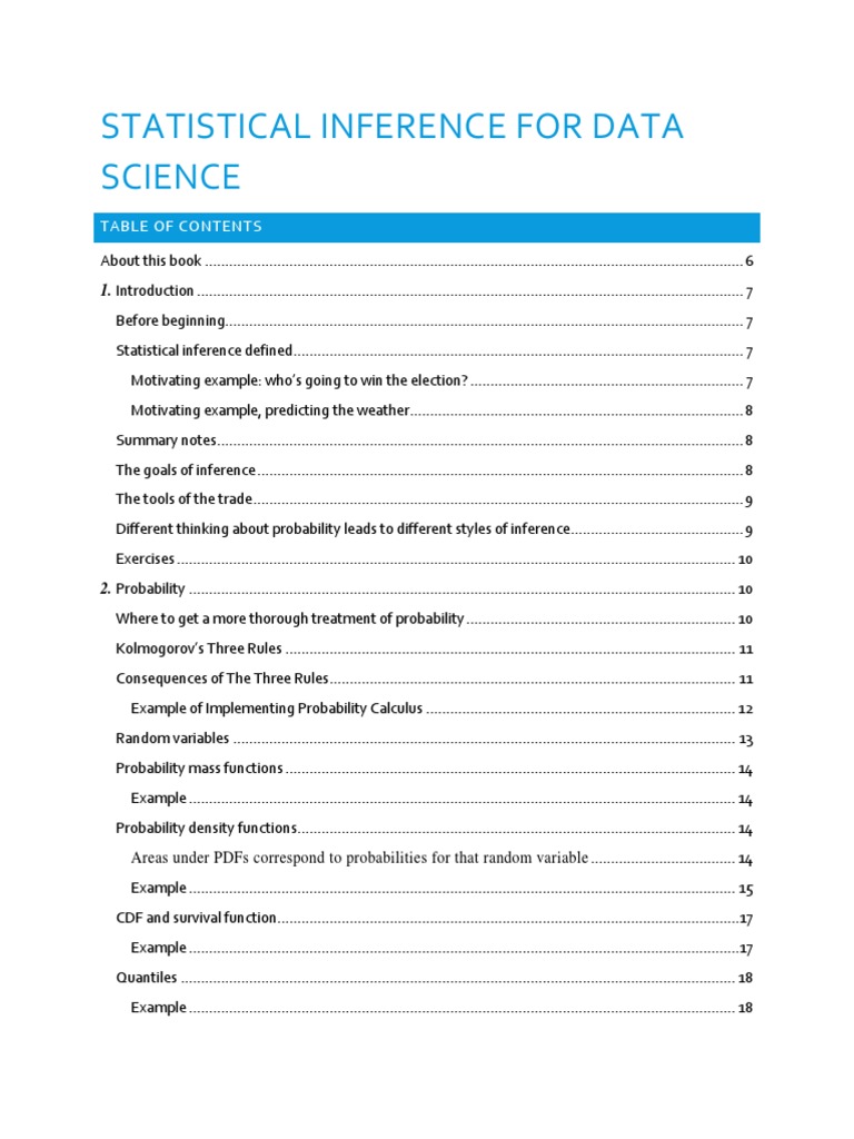 Statistical Inference For Data Science | PDF | Resampling (Statistics) | Statistical Inference