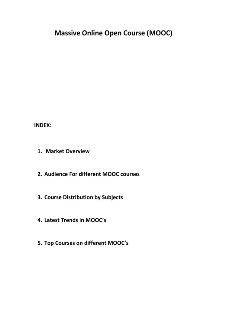Massive Online Open Course (MOOC) : Index | Download Free PDF | Massive ...