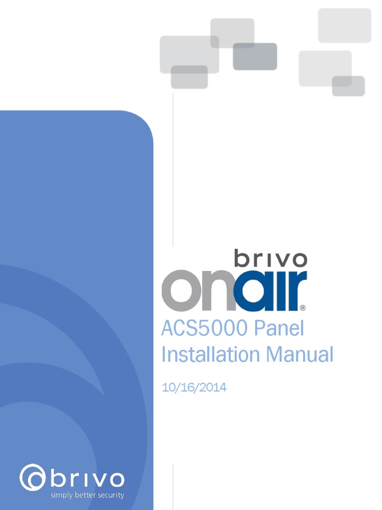 Brivo OnAir ACS5000 Panel Installation Manual 2 | PDF | Electrical ...
