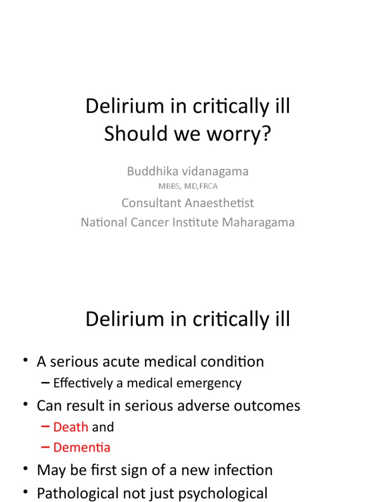 Delirium in Critically Ill | PDF | Pharmacology | Clinical Medicine