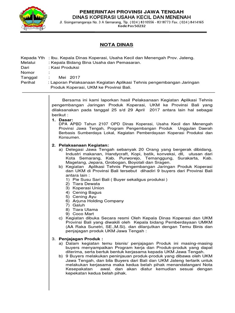 NOTA DINAS Laporan Simple