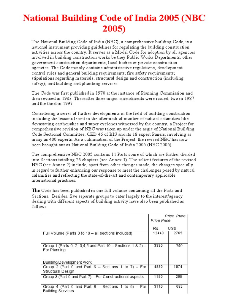 National Building Code of India 2005 | PDF | Building Code | Concrete