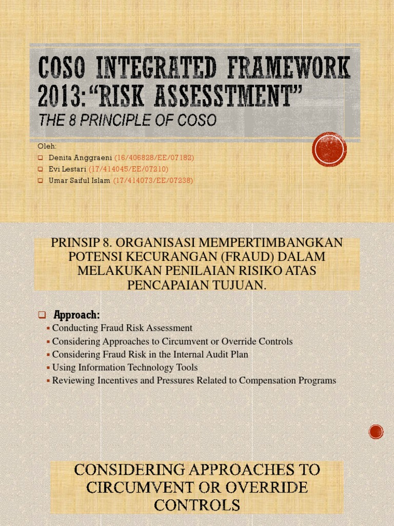 The 8 Principle of COSO | PDF