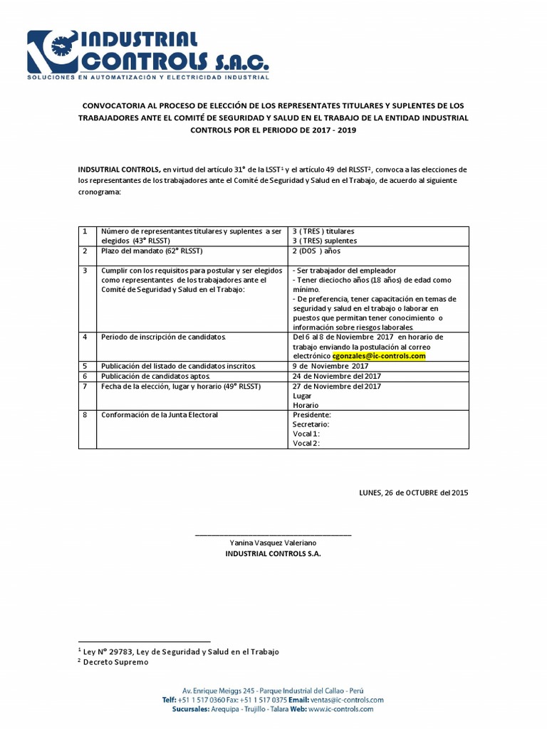 Cronograma de Elecciones Del CSST | PDF | Responsabilidad | Elecciones