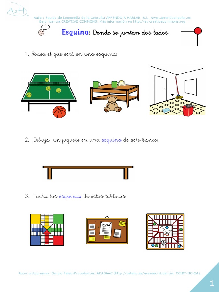 Conceptos ESPACIALES | PDF | Creative Commons | Patología del habla y ...