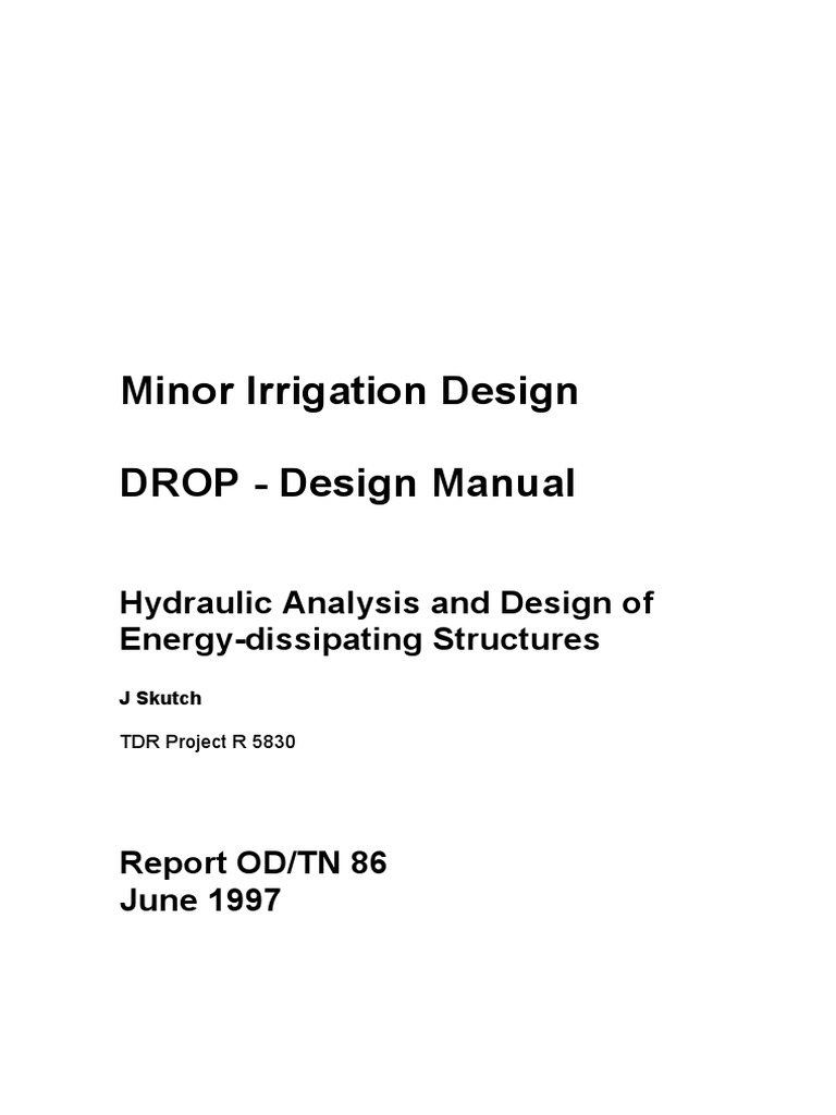 Drop Structure Design | PDF | Soil Mechanics | Civil Engineering