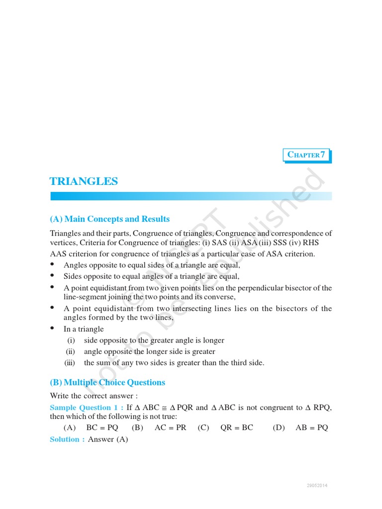 Triangles: Sample Question 1 | PDF | Triangle | Classical Geometry