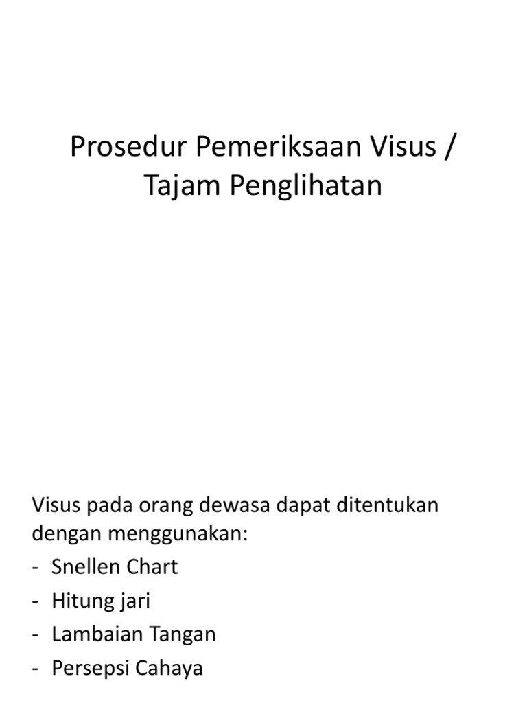 Prosedur Pemeriksaan Visus | PDF
