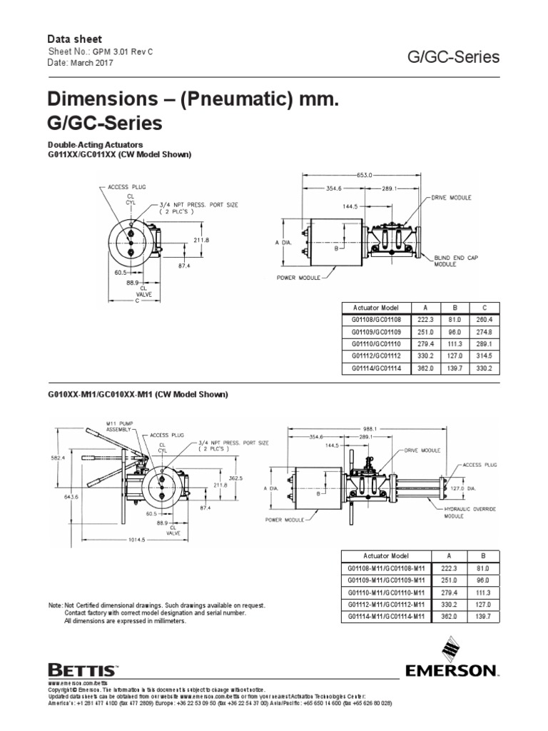 G Series Pneumatic Actuador BETTIS | PDF | Mechanical Engineering ...