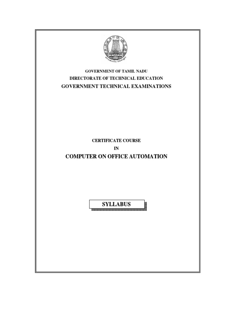 Coa Syllabus | PDF | Spreadsheet | Microsoft Excel