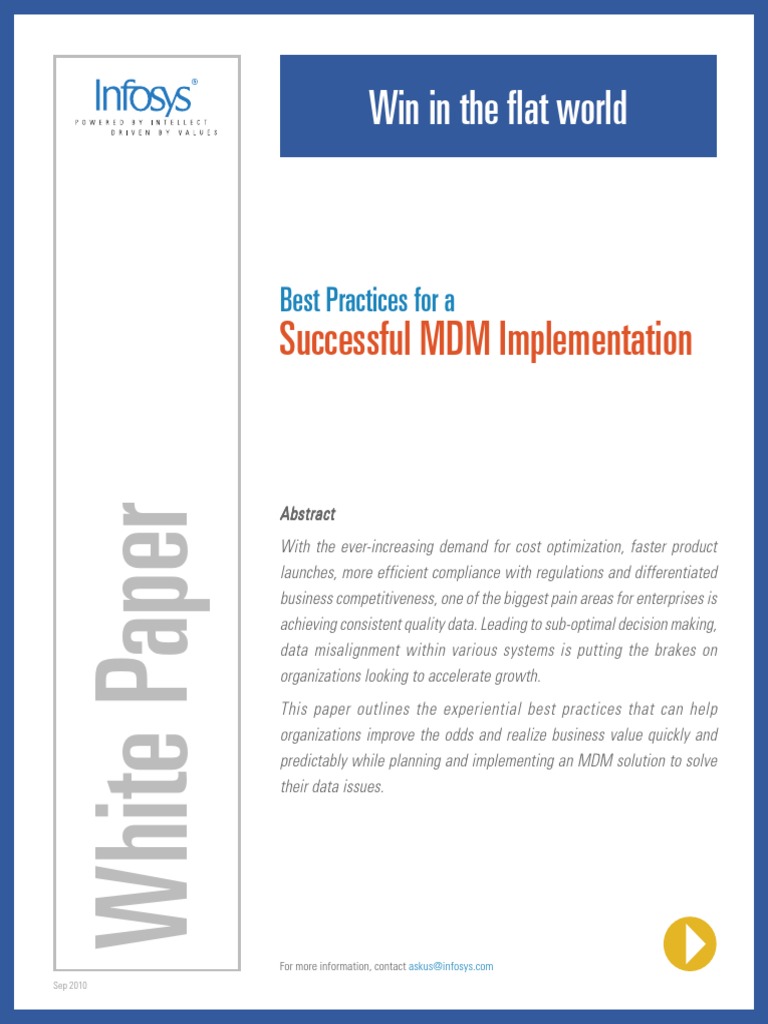 Infosys Best Practices MDM WP | PDF | Business Process | Governance