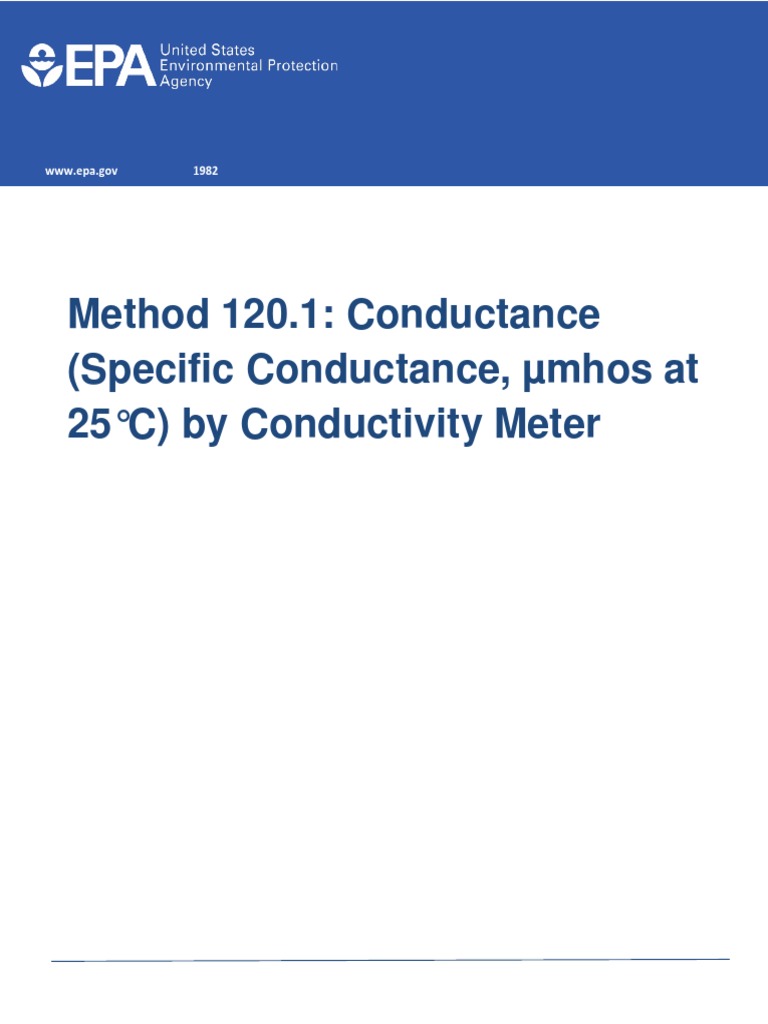 EPA Method 120.1: Conductance Measurement | PDF | Potassium Chloride ...