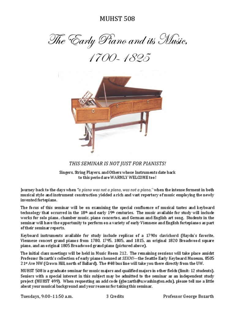 The Early Piano and Its Music, 1700-1825: Muhst 508 | Download Free PDF ...