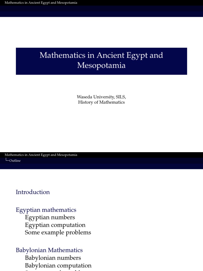 Mathematics in Ancient Egypt and Babylon | PDF | Babylonia | Ancient Egypt