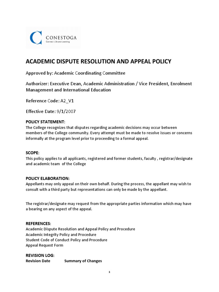 Academic Dispute and Resolution Policy | PDF | Career & Growth | Business