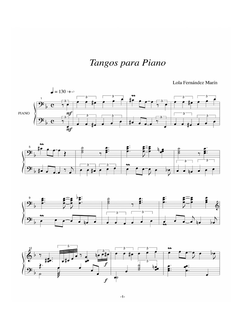 Partitura Flamenco Muestra Tangos para Piano | PDF