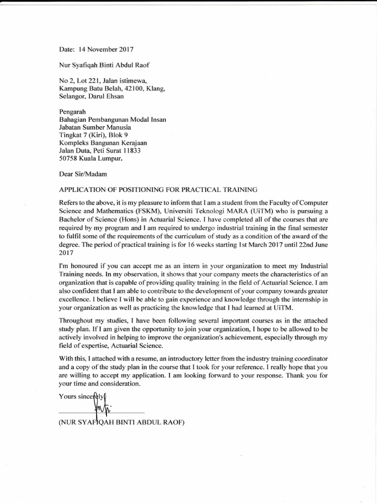 Cover Letter LHDN | PDF