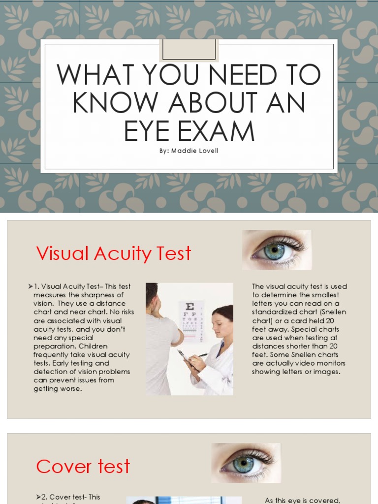 What You Need To Know About An Eye Exam | PDF | Visual Acuity | Human Eye