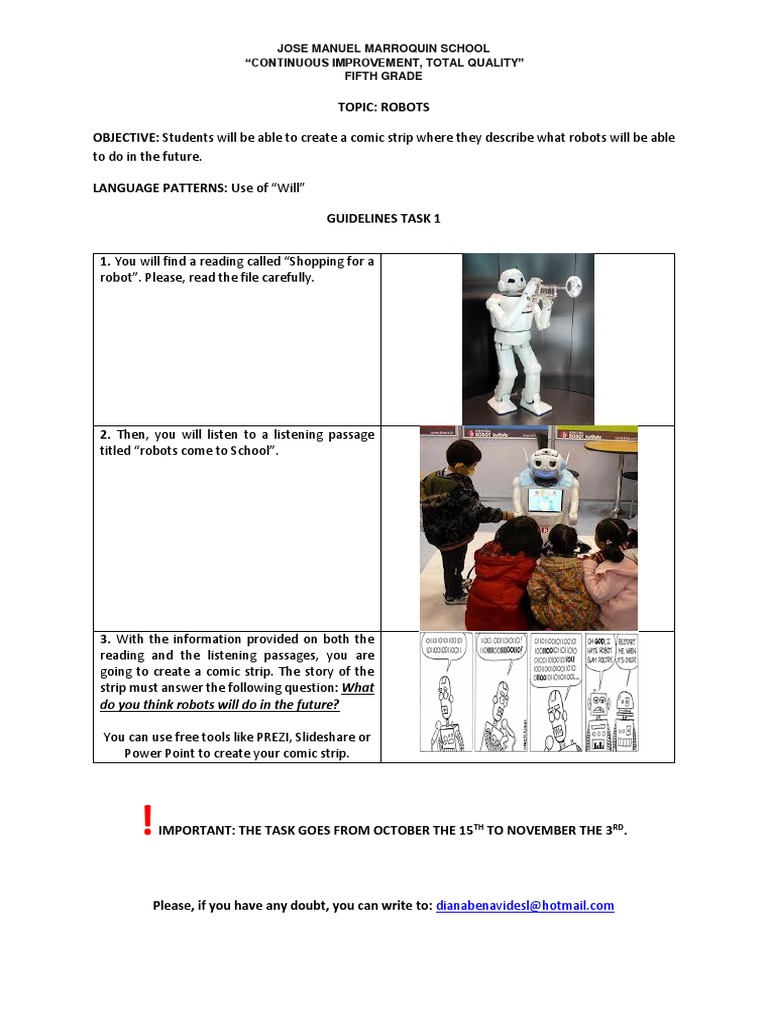 Guidelines Task 1 Topic Robots | PDF