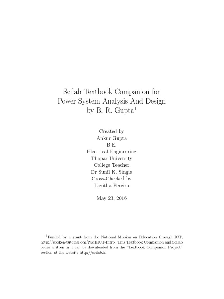 Power System Analysis and Design - B. R. Gupta PDF | PDF | Alternating ...