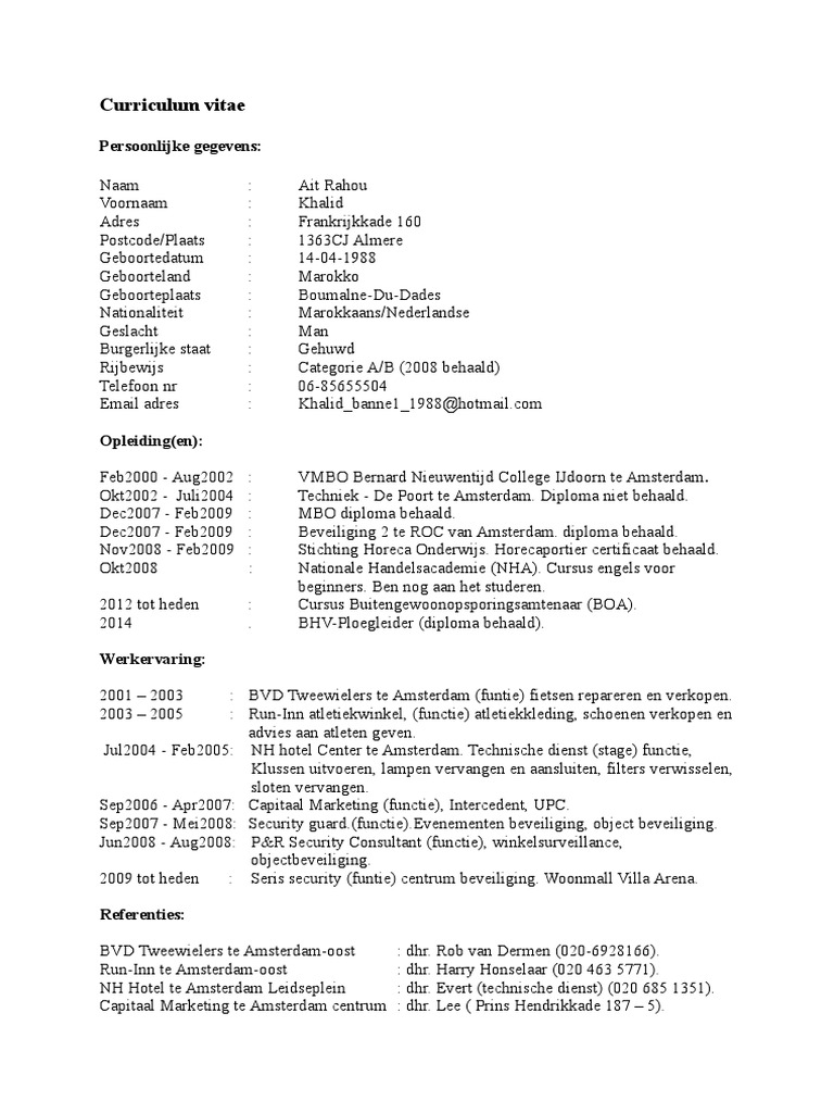 CV - Khalid Rahou | PDF