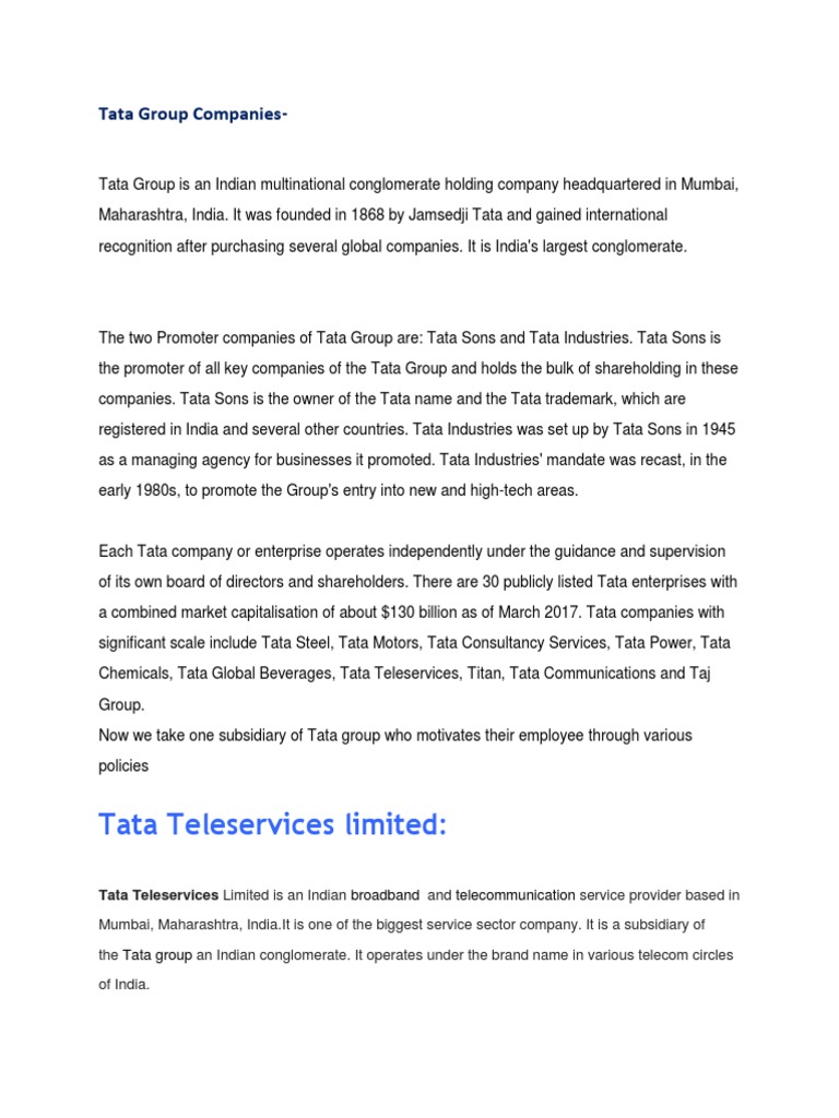 Tata Teleservices Limited | PDF | Business