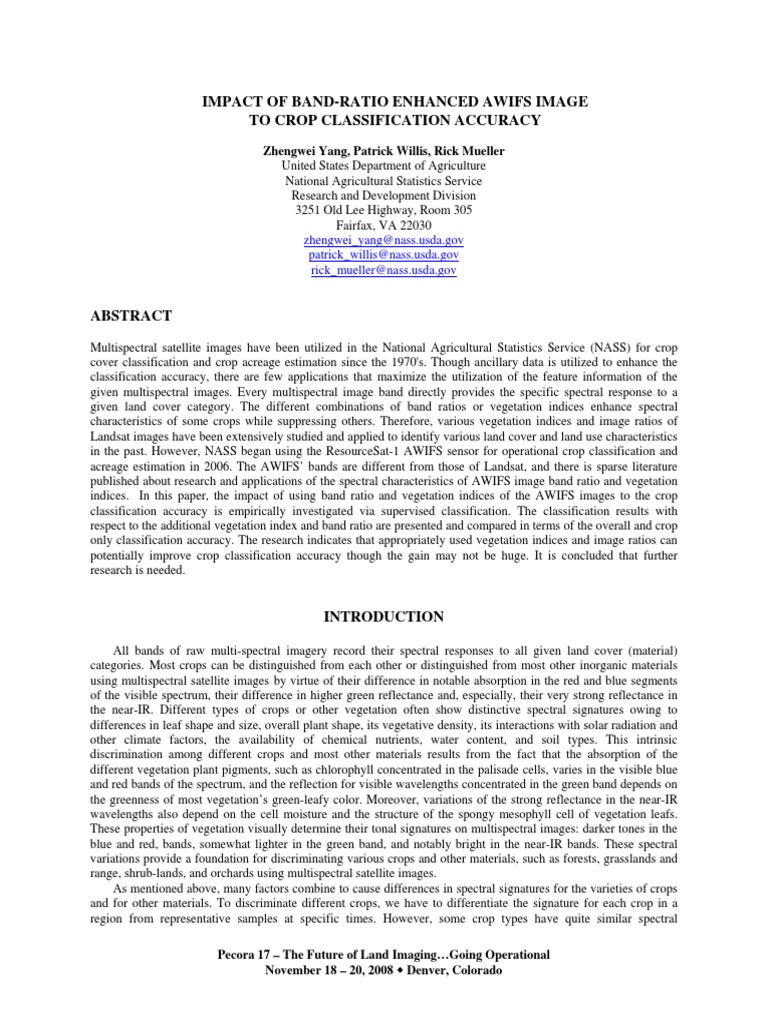 Modified Non-Linear Index (MNLI) | PDF | Agriculture | Computing And Information Technology