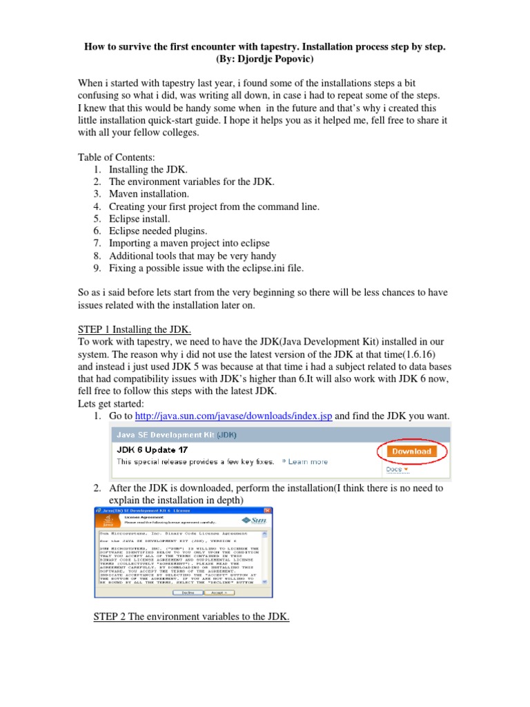 Tapestry Installation Quick-Start Guide | PDF | Eclipse (Software ...