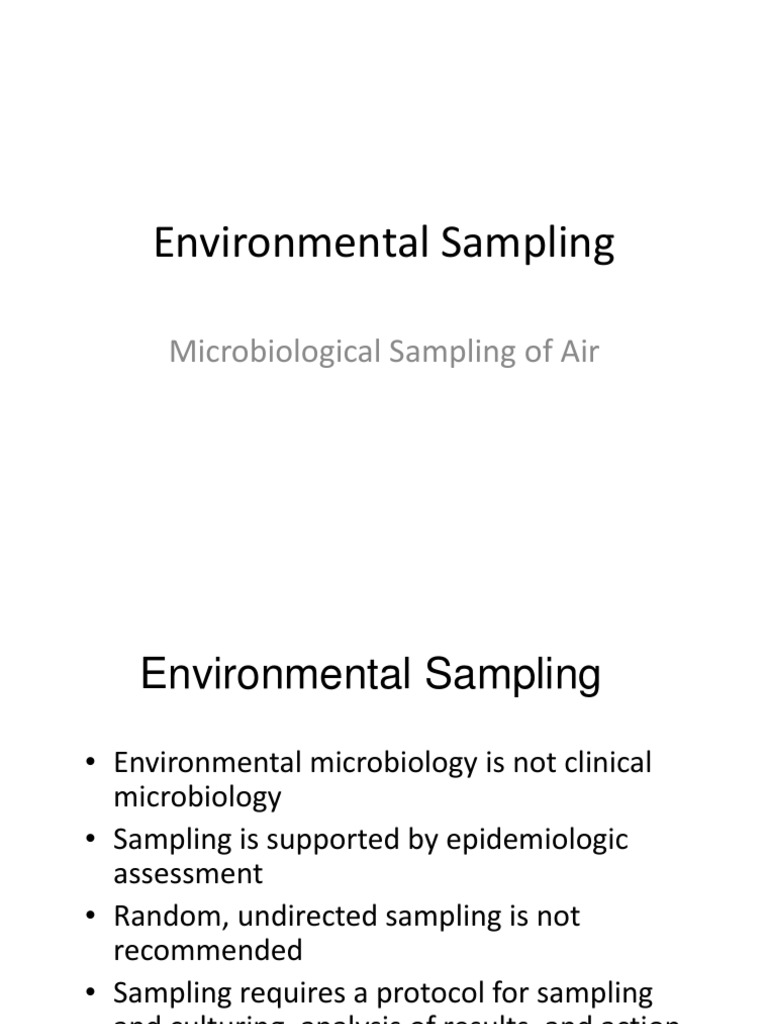 Environmental Sampling: Microbiological Sampling of Air | PDF ...