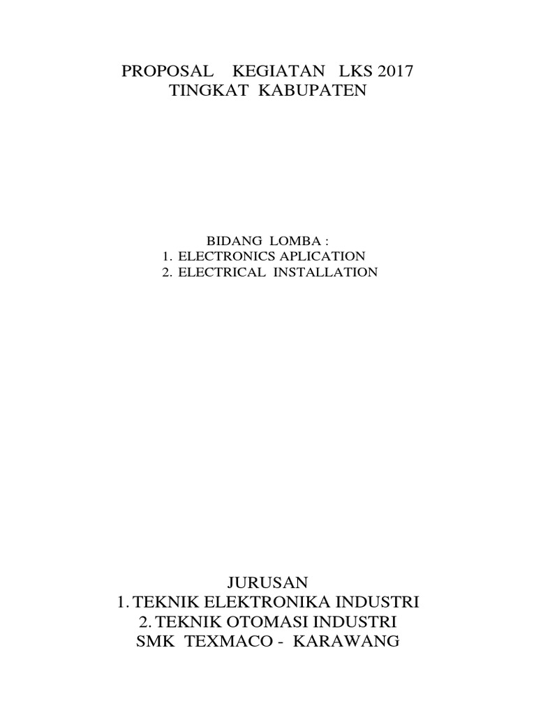 Proposal Kegiatan Lks 2017 | PDF