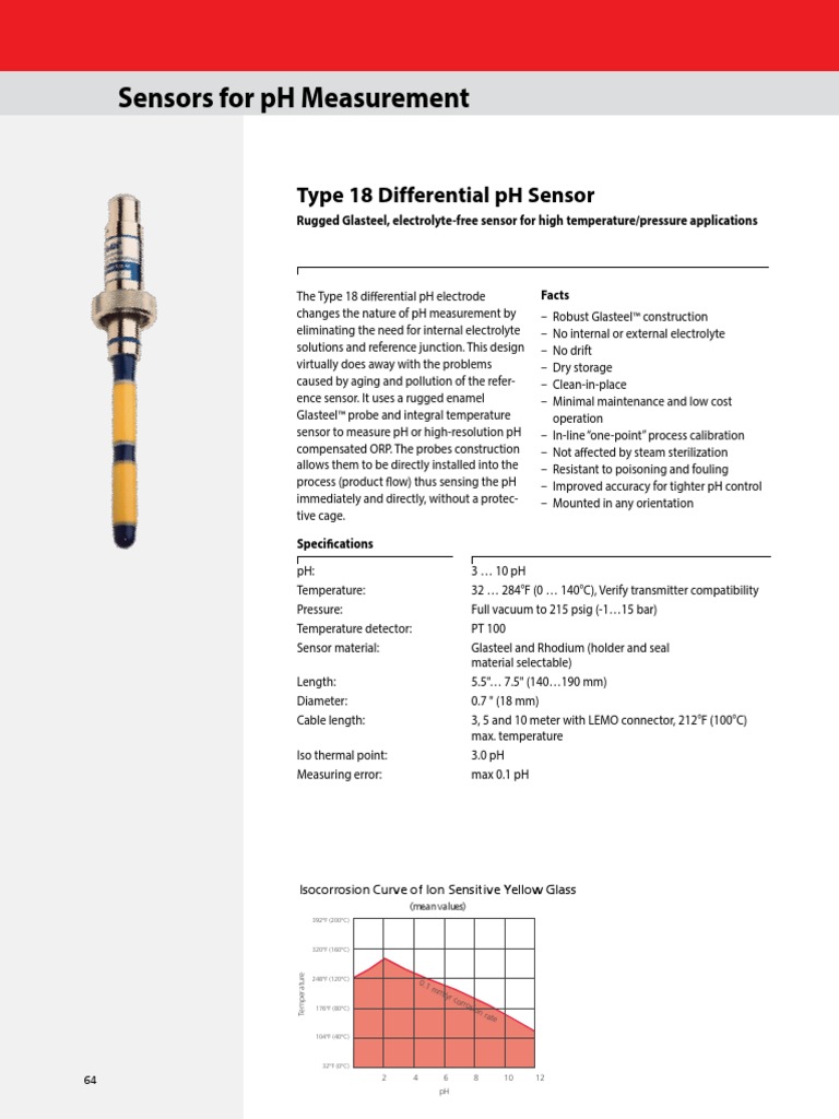 Sensors For PH Measurement: Type 18 Differential PH Sensor | PDF | Ph ...