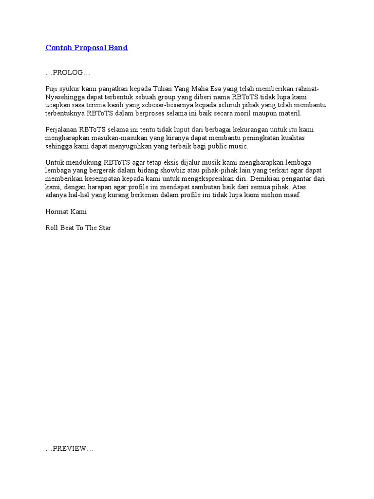 Contoh Proposal Band | PDF