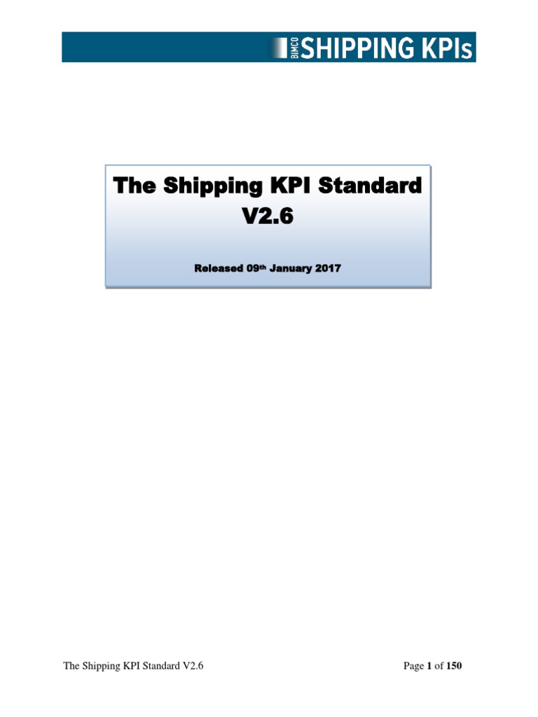 Shipping KPI Standard Overview V2.6 | PDF | Performance Indicator | Pi