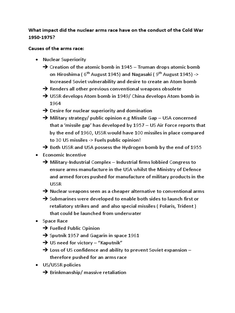 Nuclear Arms - Cold War A2 History | PDF | Nuclear Weapons ...