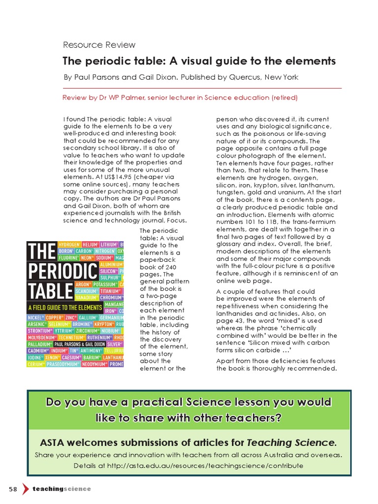 The Periodic Table. A Visual Guide To The Elements | PDF | Periodic ...