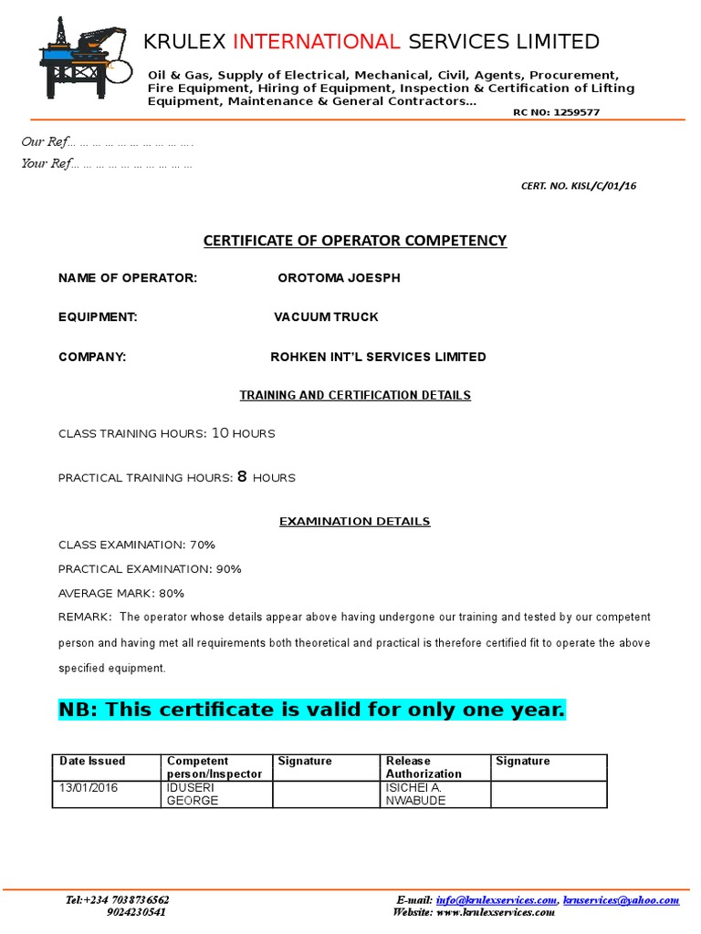 Operators Competency | PDF | Business