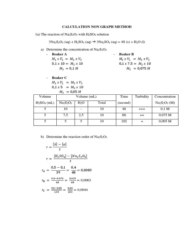 Calculation Non Graph Method | PDF | Analytical Chemistry | Chemistry